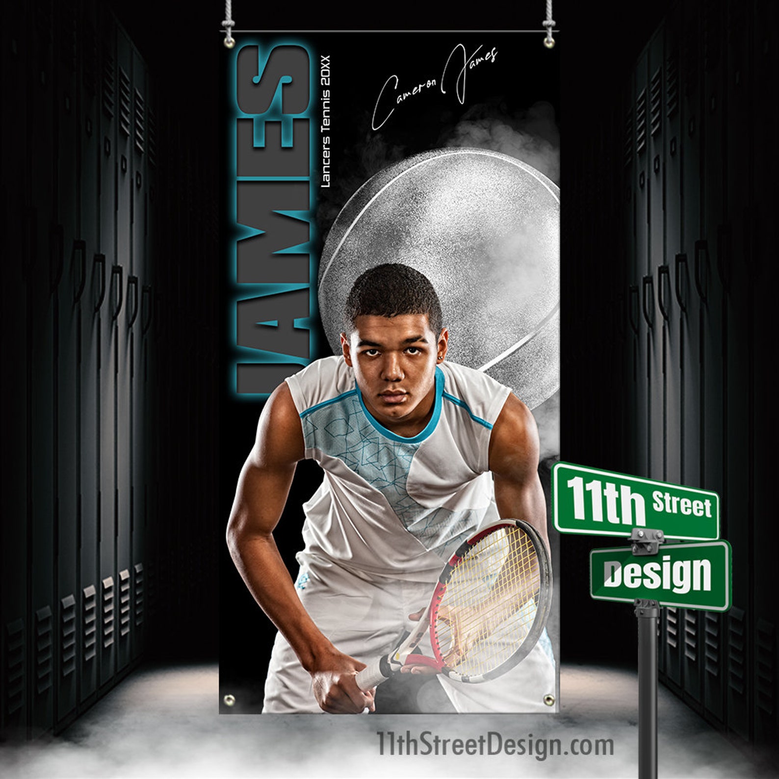 Custom-printed Vinyl Tennis Banner, Weatherproof High School Senior ...