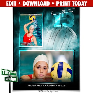 Water Polo Memory Mates Online Editable 8x10 Sport Team - Etsy