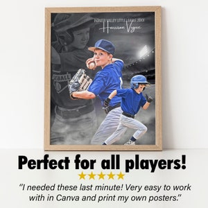 Baseball Poster Canva Template, Design Your Own Custom Senior Baseball ...
