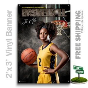 Custom-printed Vinyl Basketball Banner, Weatherproof High School Senior ...