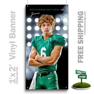 Custom-printed Vinyl Football Banner, Weatherproof High School Senior ...