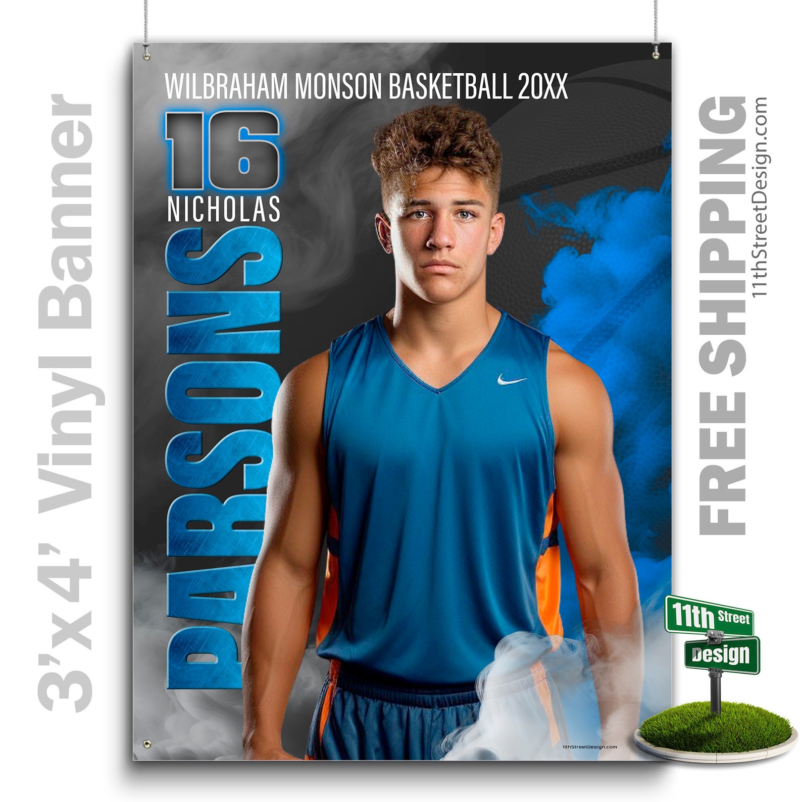 Custom-printed Vinyl Basketball Banner, Weatherproof High School Senior ...