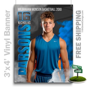 Custom-printed Vinyl Basketball Banner, Weatherproof High School Senior ...
