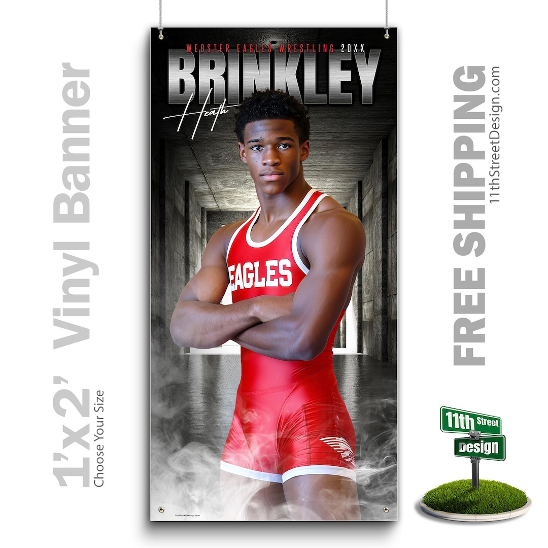 Custom-printed Vinyl Wrestling Banner, Weatherproof High School Senior ...