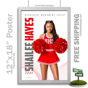 Custom-printed Cheer Poster, High School Senior Night Sports Poster ...