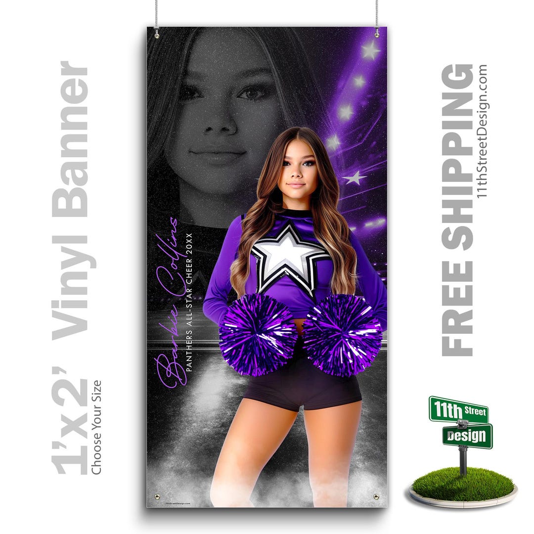 Custom-printed Vinyl Cheer Banner, Weatherproof High School Senior ...