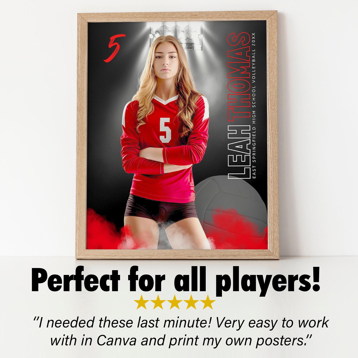 Volleyball Poster Canva Template, Design Your Own Custom Senior ...
