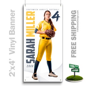 Custom-printed Vinyl Softball Banner, Weatherproof High School Senior ...