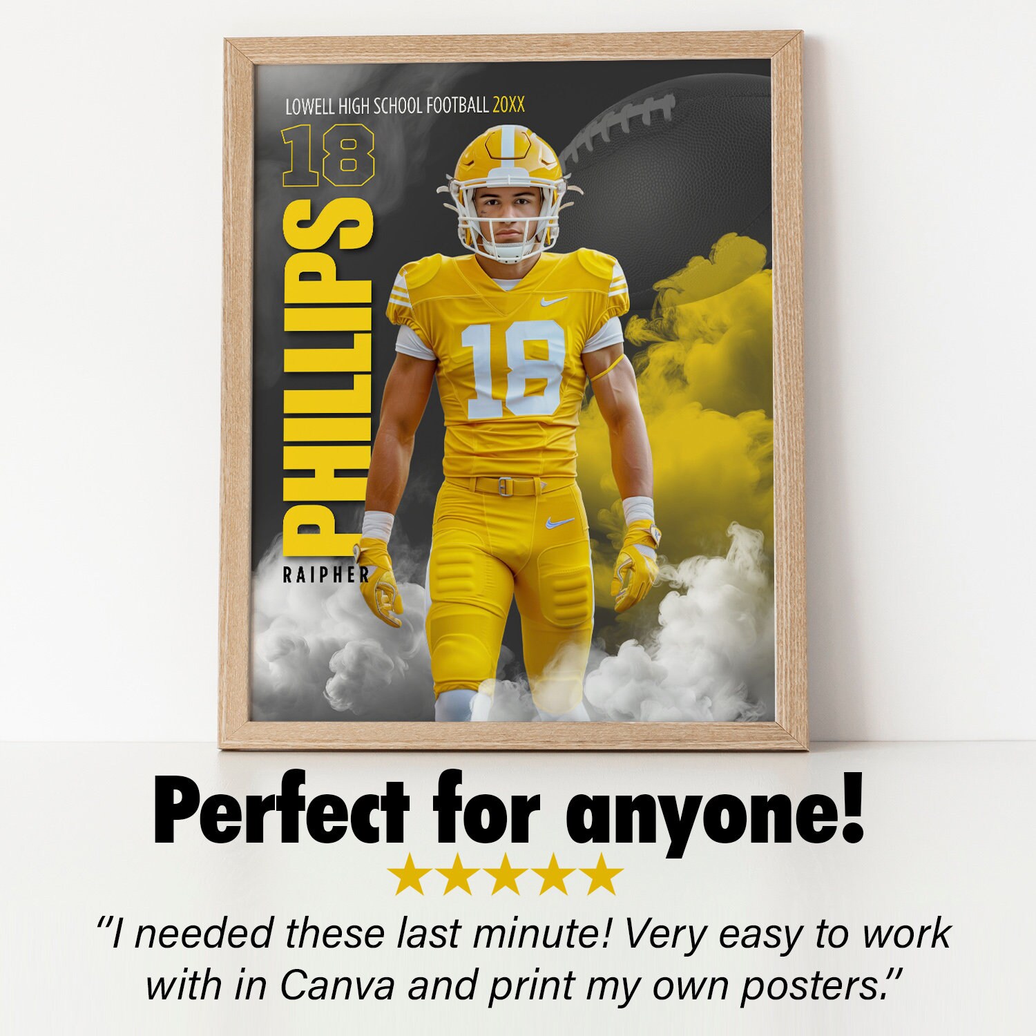Football Poster Canva Template, Design Your Own Custom Senior Football ...