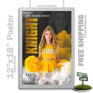 Custom-printed Cheer Poster, High School Senior Night Sports Poster ...