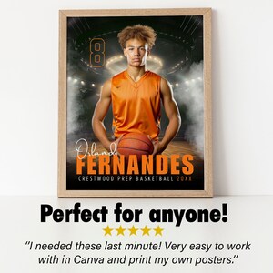Basketball Poster Canva Template, Design Your Own Custom Senior ...