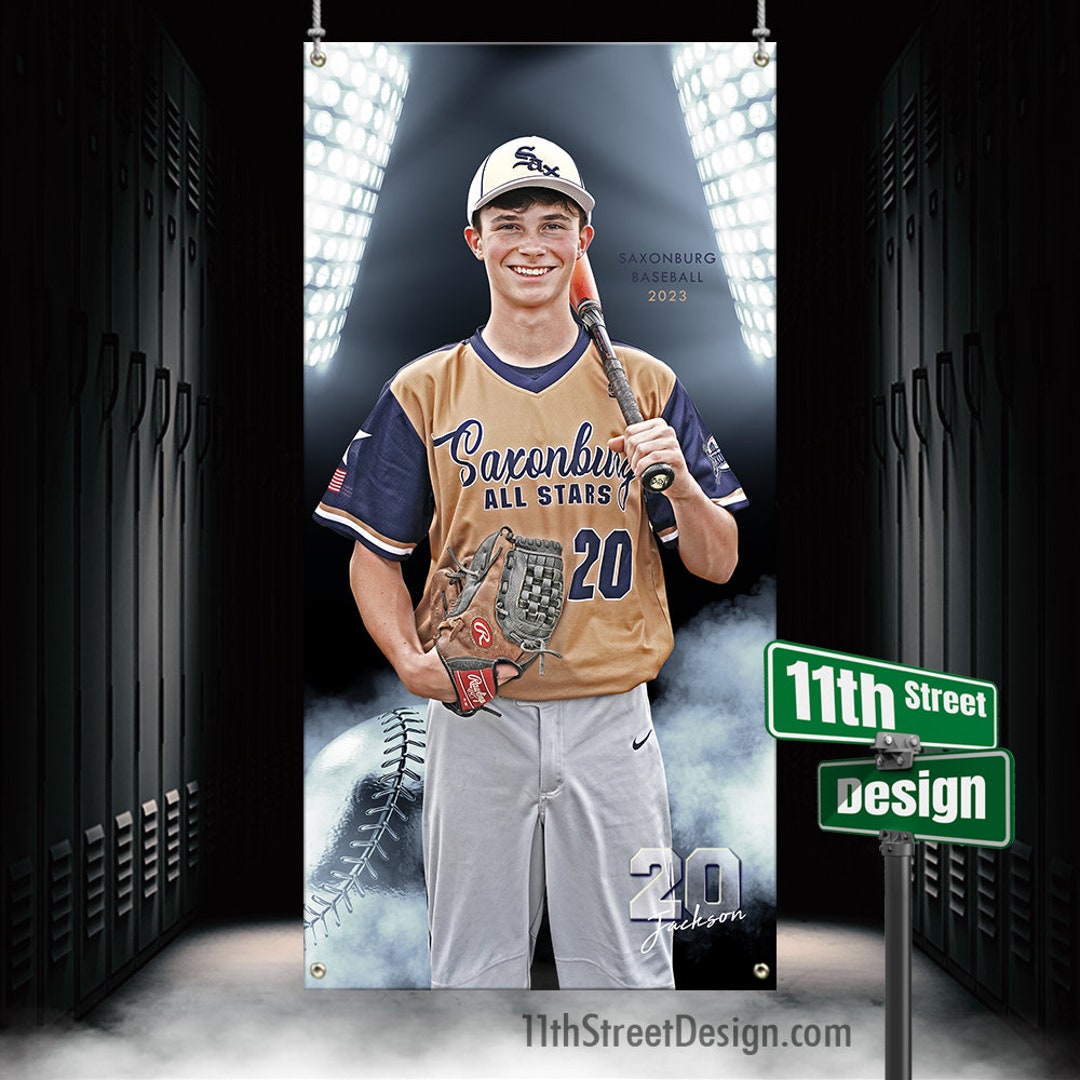 Custom-printed Vinyl Baseball Banner, Weatherproof High School Senior ...