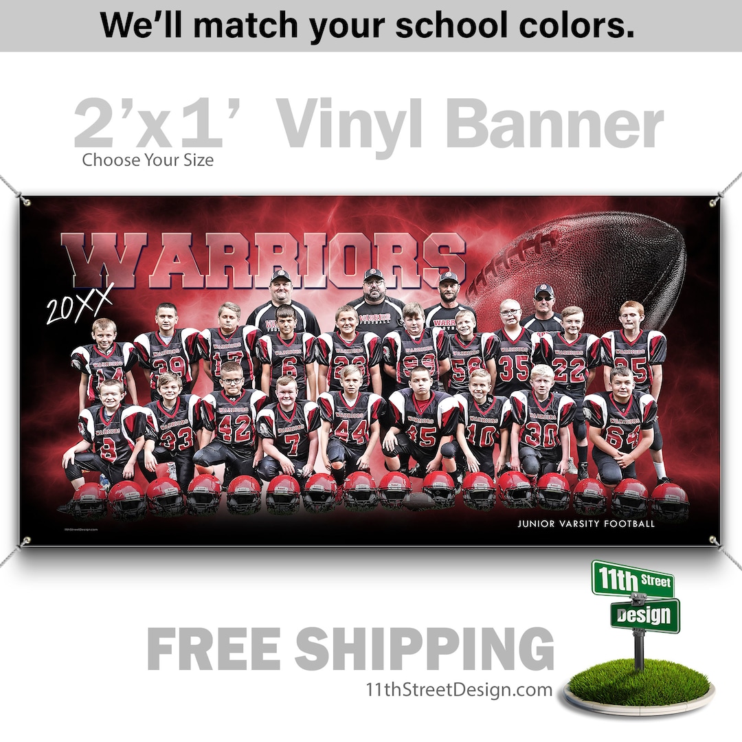 Custom-printed Vinyl Football Team Banner, Weatherproof High School ...