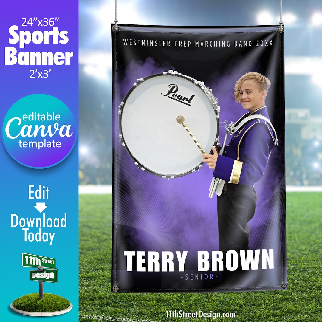 Marching Band Banner Canva Template, Design Your Own Custom Senior ...