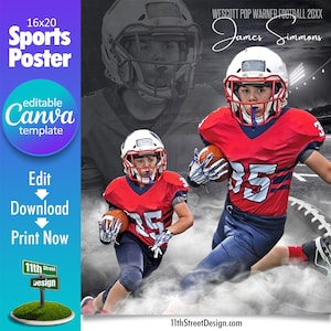 Football Poster Canva Template, Design Your Own Custom Senior Football ...