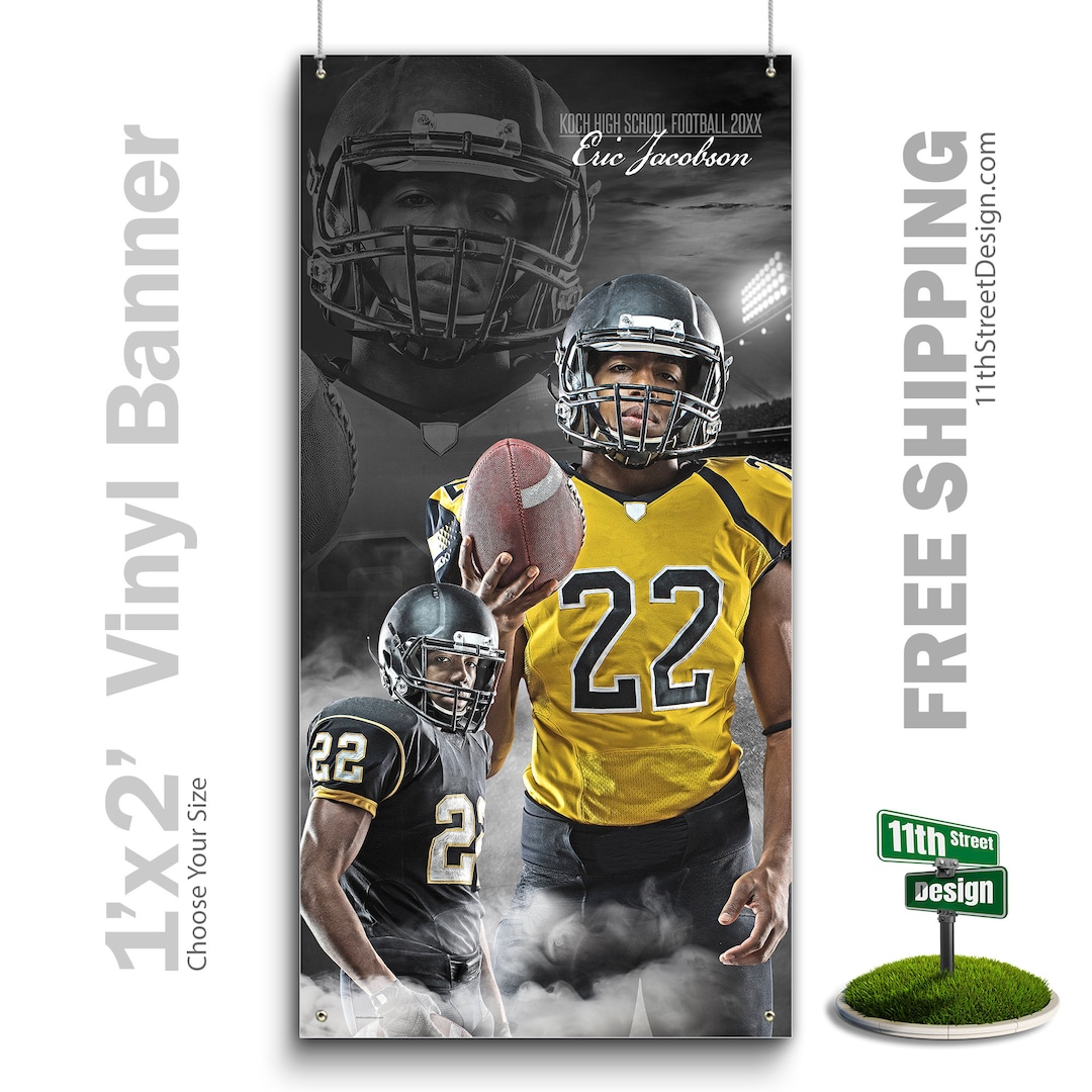 Custom-printed Vinyl Football Banner, Weatherproof High School Senior ...