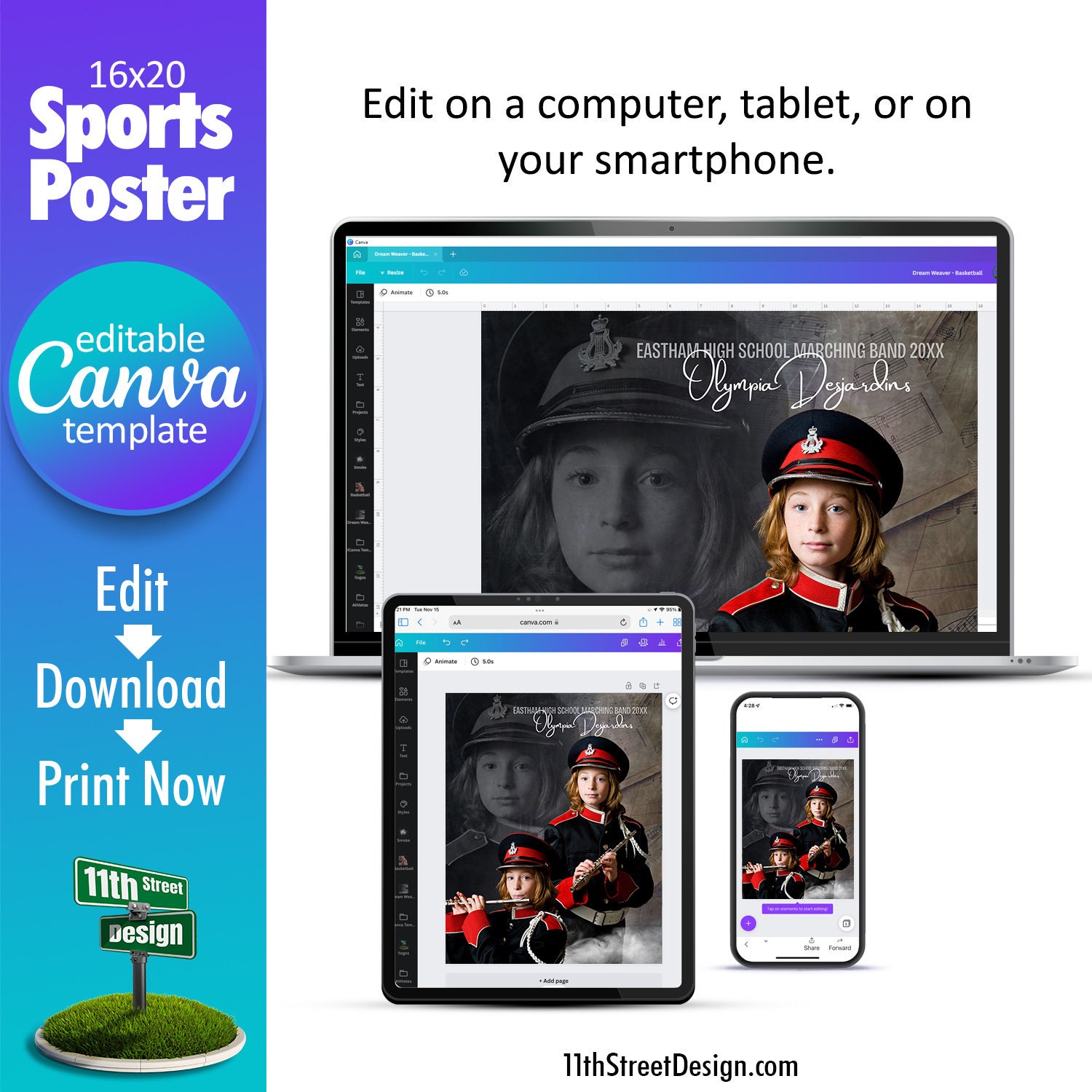 Marching Band Poster Canva Template, Design Your Own Custom Senior ...