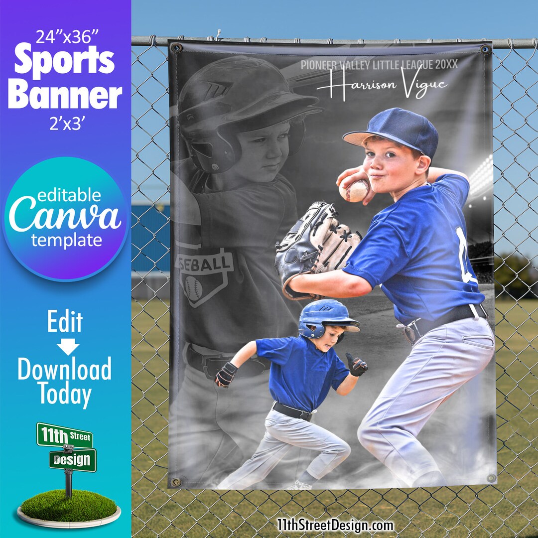Baseball Banner Canva Template, Design Your Own Custom Senior Baseball ...