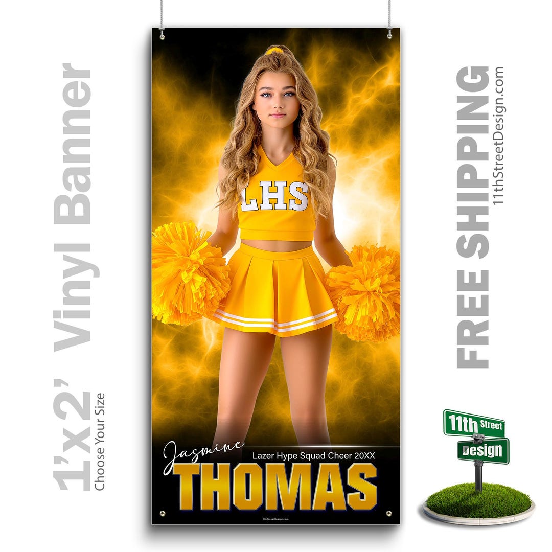 Custom-printed Vinyl Cheer Banner, Weatherproof High School Senior ...
