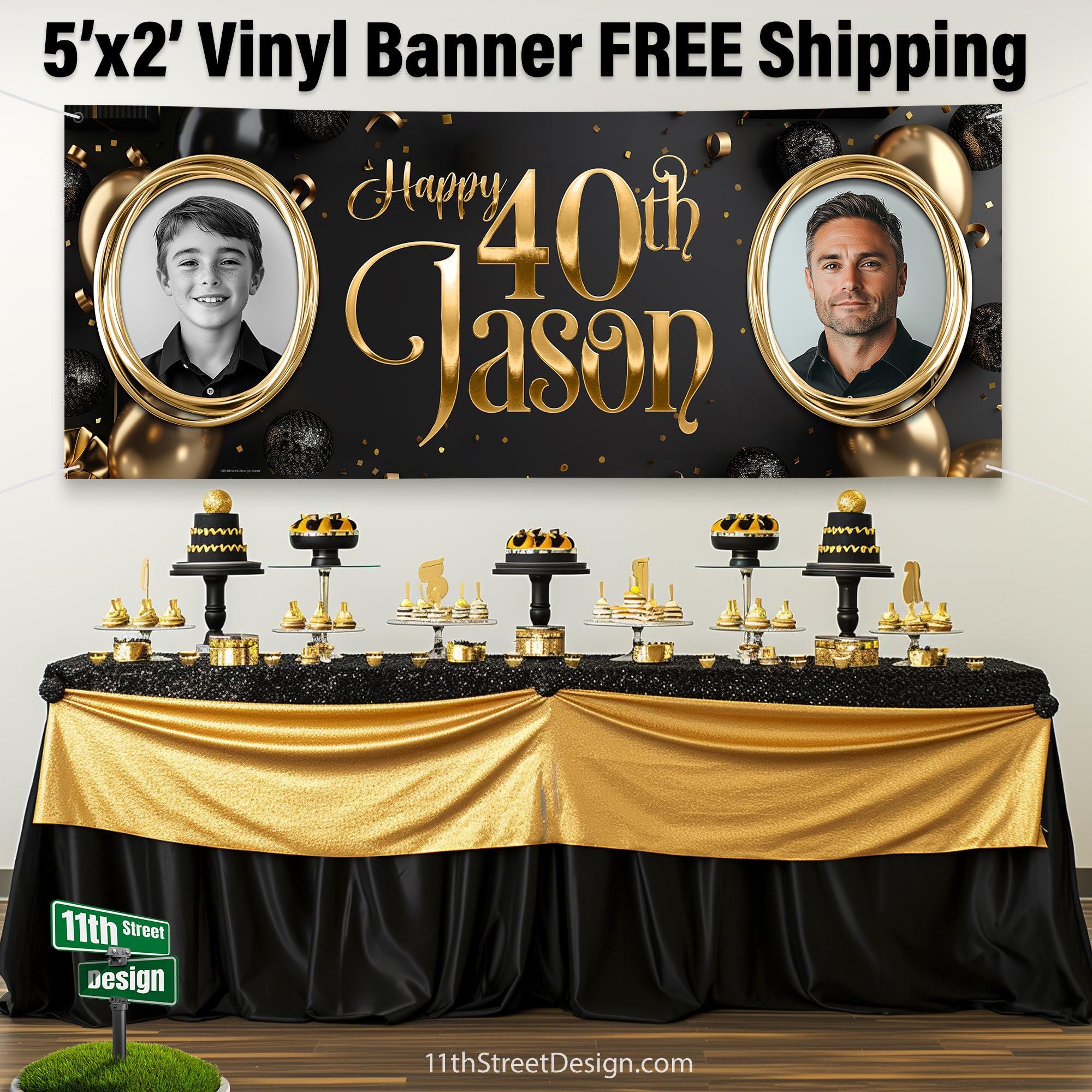 Customer Birthday Face Photo Banner, Personalized 21st, 30th, 40th ...