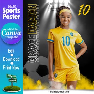 Soccer Poster Canva Template, Design Your Own Custom Senior Soccer Team ...