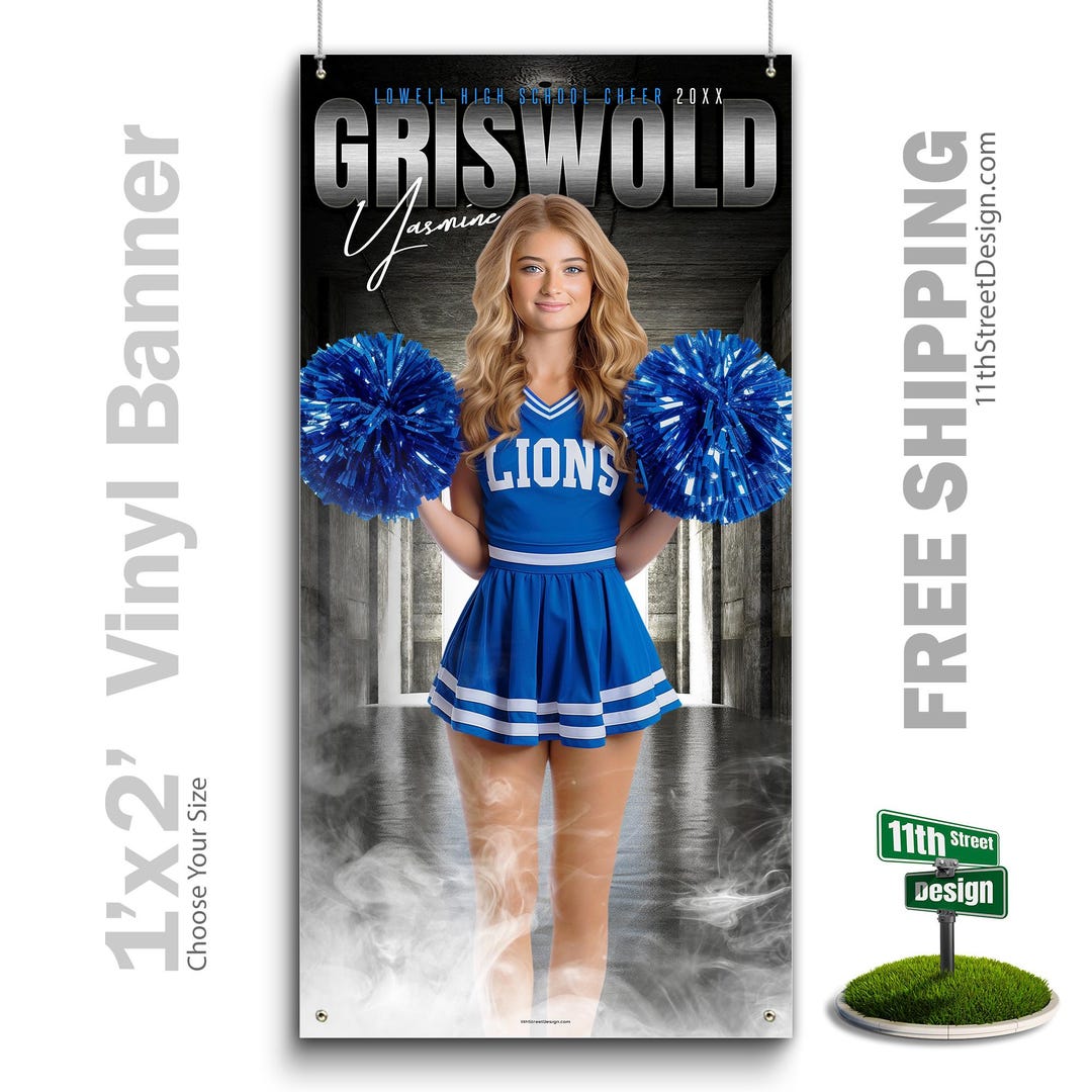 Custom-printed Vinyl Cheer Banner, Weatherproof High School Senior ...