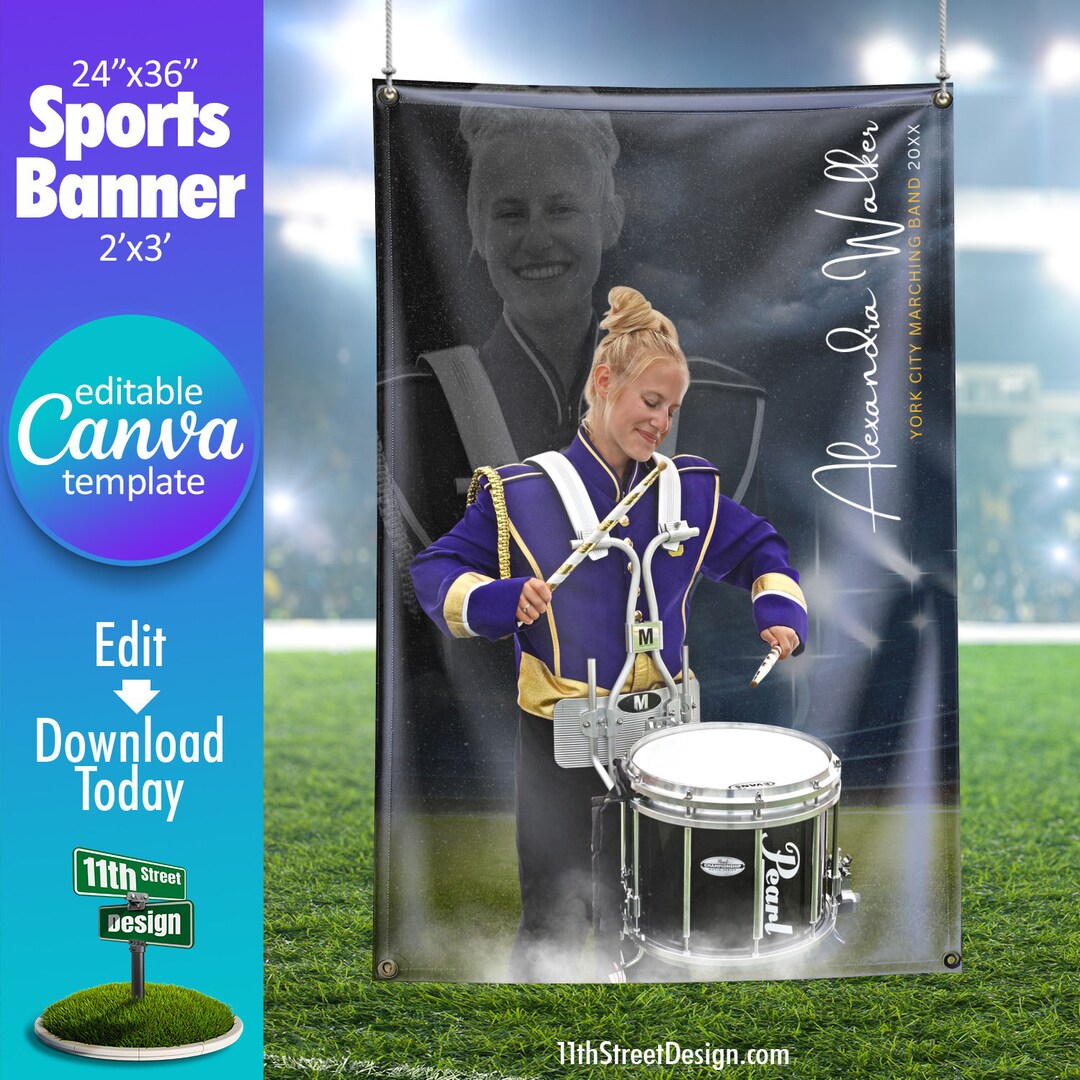 Marching Band Banner Canva Template, Design Your Own Custom Senior ...