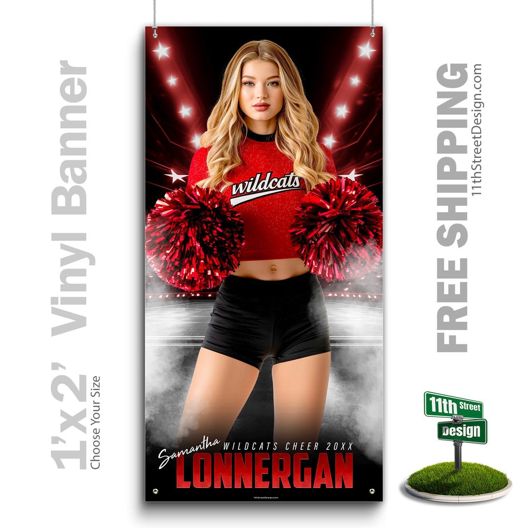 Custom-printed Vinyl Cheer Banner, Weatherproof High School Senior ...