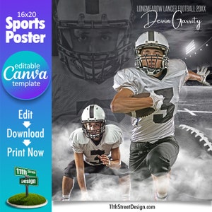 Football Poster Canva Template, Design Your Own Custom Senior Football ...
