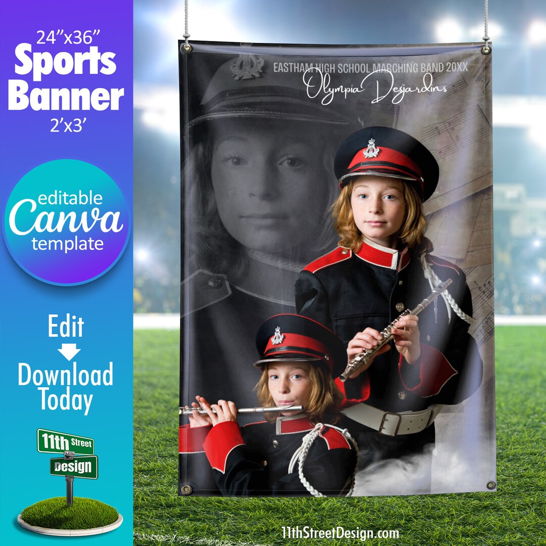 Marching Band Banner Canva Template, Design Your Own Custom Senior ...