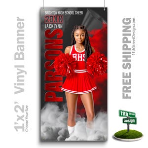 Custom-printed Vinyl Cheer Banner, Weatherproof High School Senior ...