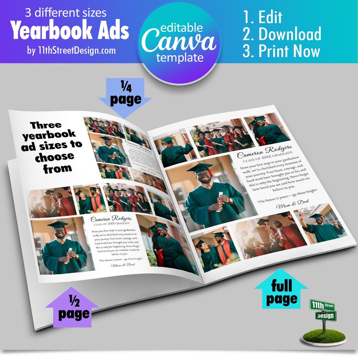 Shine Bright Yearbook Ad Template | Senior Ad for Yearbook | Editable ...