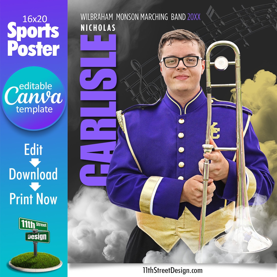 Marching Band Poster Canva Template, Design Your Own Custom Senior ...