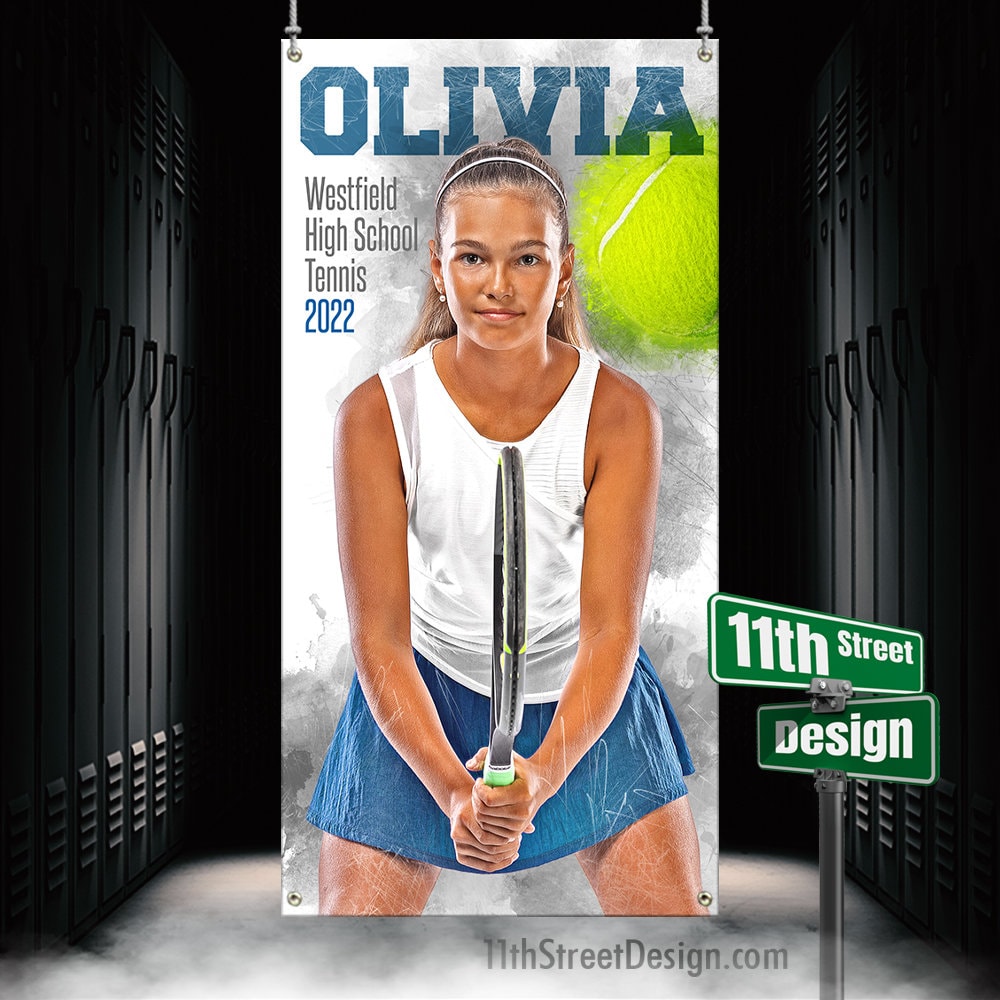 Custom-printed Vinyl Tennis Banner, Weatherproof High School Senior ...