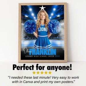 Cheerleader Poster Canva Template, Design Your Own Custom Senior Cheer ...