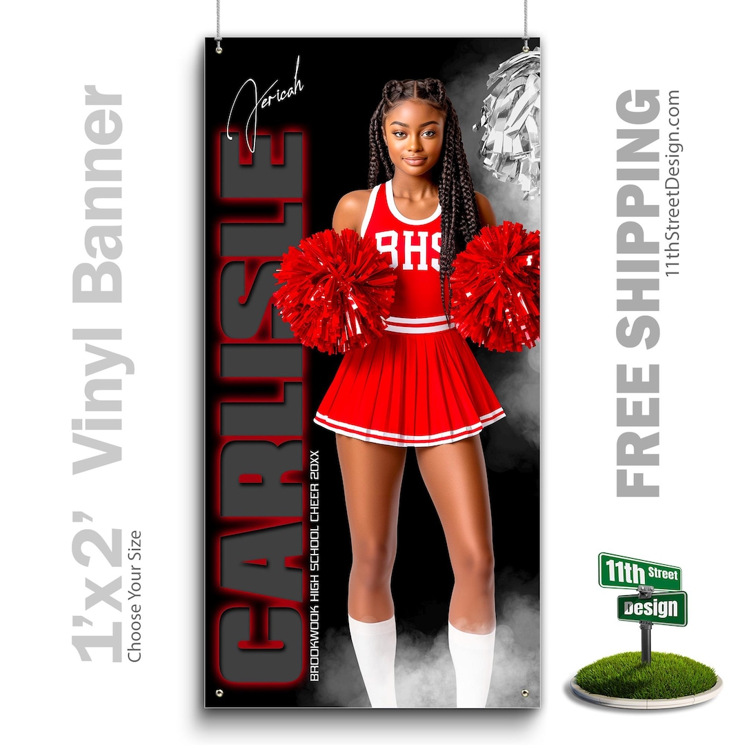 Custom-printed Vinyl Cheer Banner, Weatherproof High School Senior ...