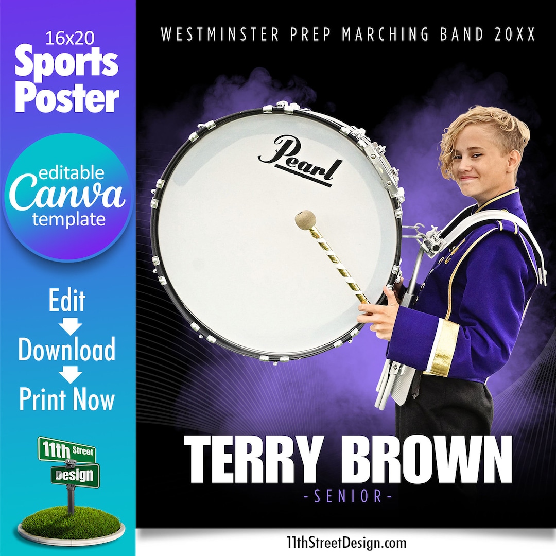 Marching Band Poster Canva Template, Design Your Own Custom Senior ...