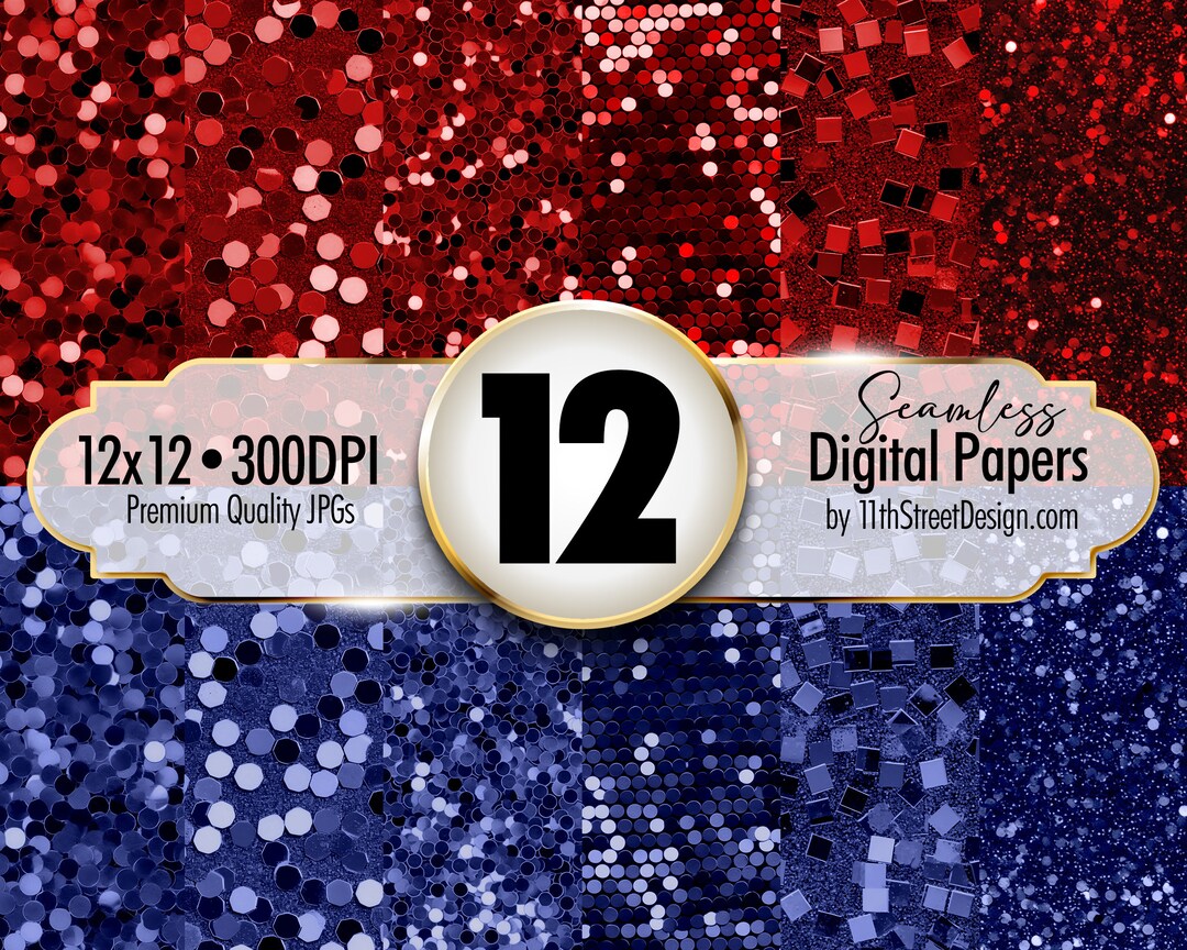 Seamless Maroon & Navy Glitter Digital Paper Pattern Backgrounds ...