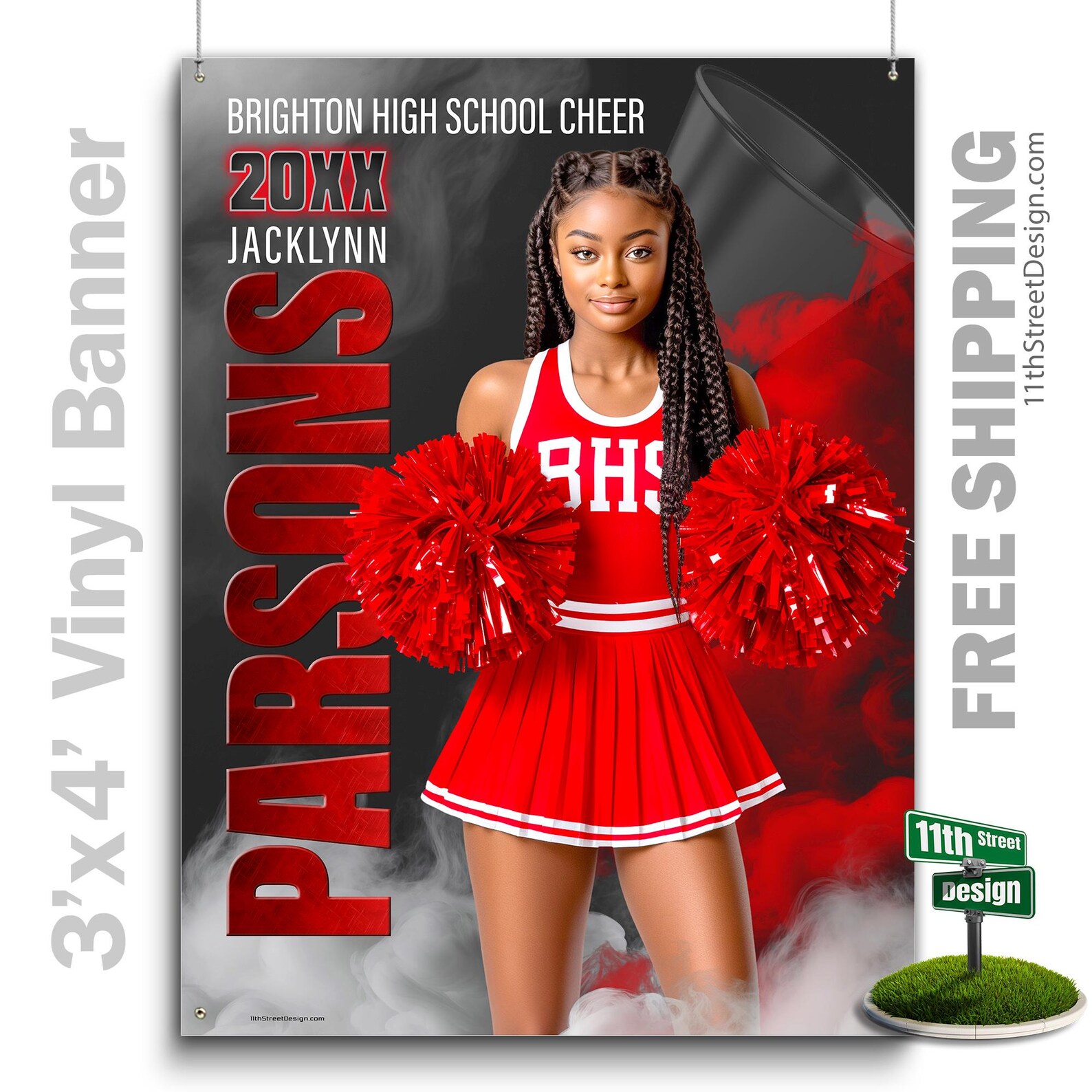 Custom-printed Vinyl Cheer Banner, Weatherproof High School Senior ...