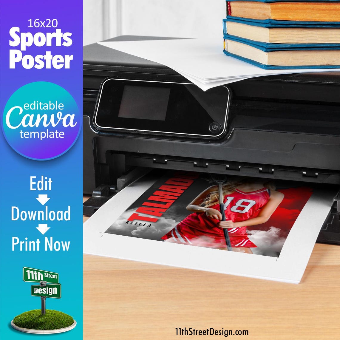 Lacrosse Poster Canva Template, Design Your Own Custom Senior Lacrosse ...