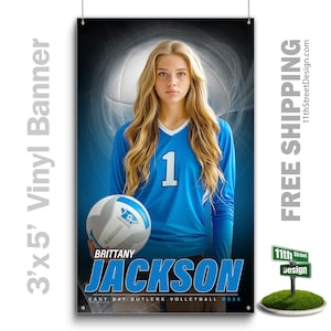 Custom-printed Vinyl Volleyball Banner, Weatherproof High School Senior ...