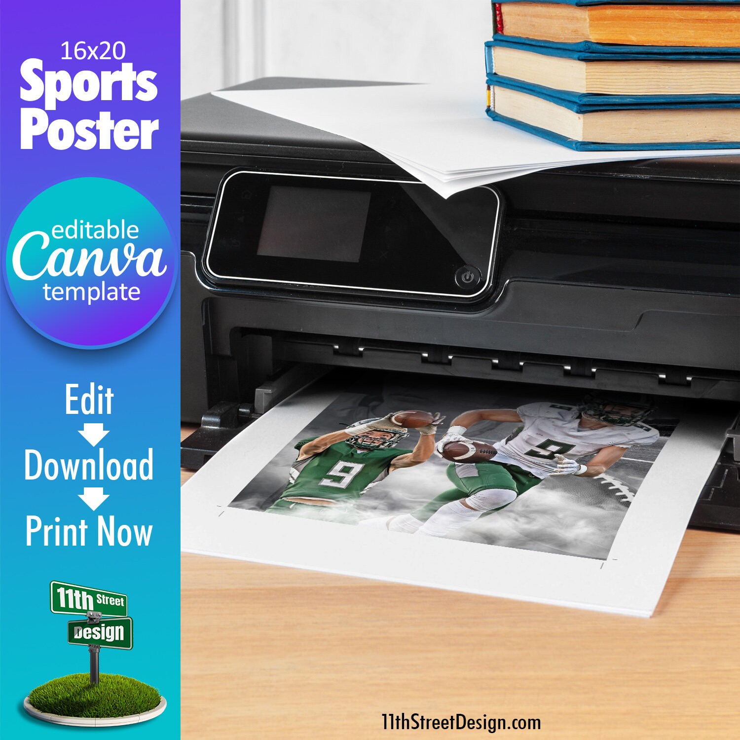 Football Poster Canva Template, Design Your Own Custom Senior Football ...