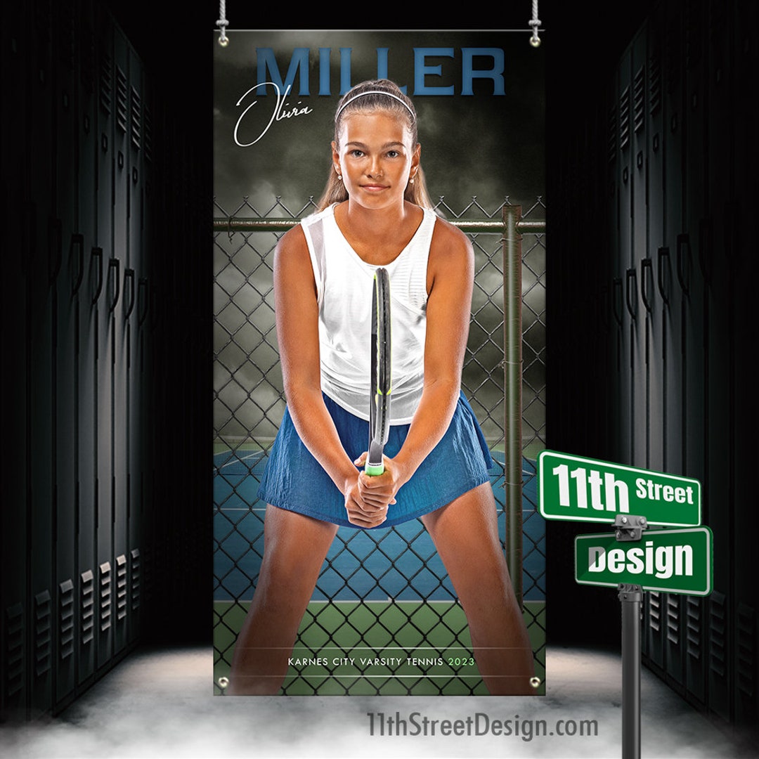 Custom-printed Vinyl Tennis Banner, Weatherproof High School Senior ...