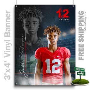 Custom-printed Vinyl Football Banner, Weatherproof High School Senior ...