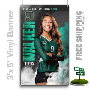 Custom-printed Vinyl Volleyball Banner, Weatherproof High School Senior ...