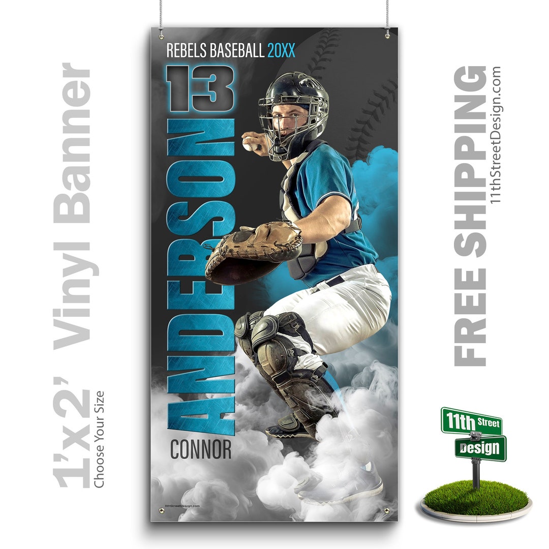 Custom-printed Vinyl Baseball Banner, Weatherproof High School Senior ...