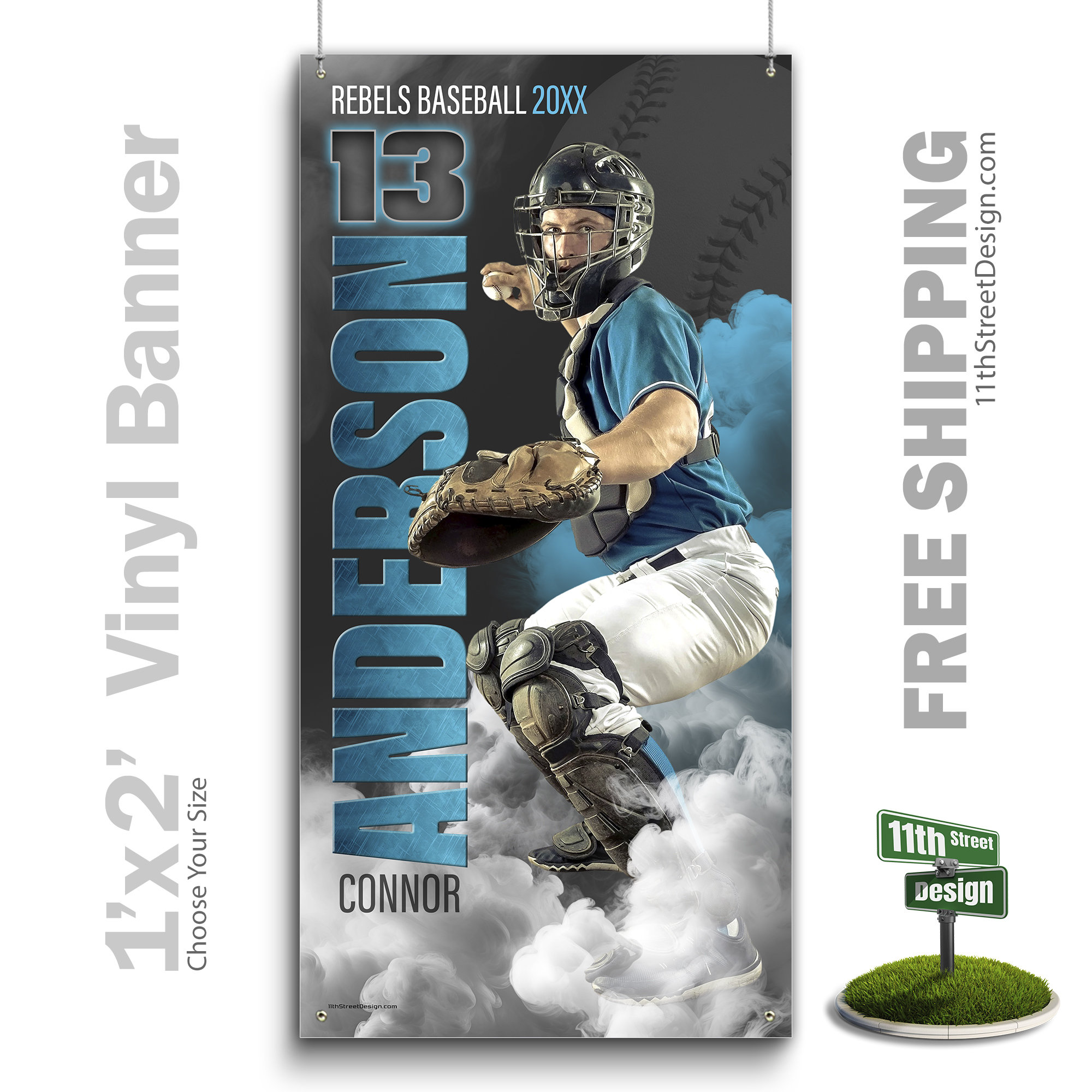 Custom-printed Vinyl Baseball Banner, Weatherproof High School Senior ...
