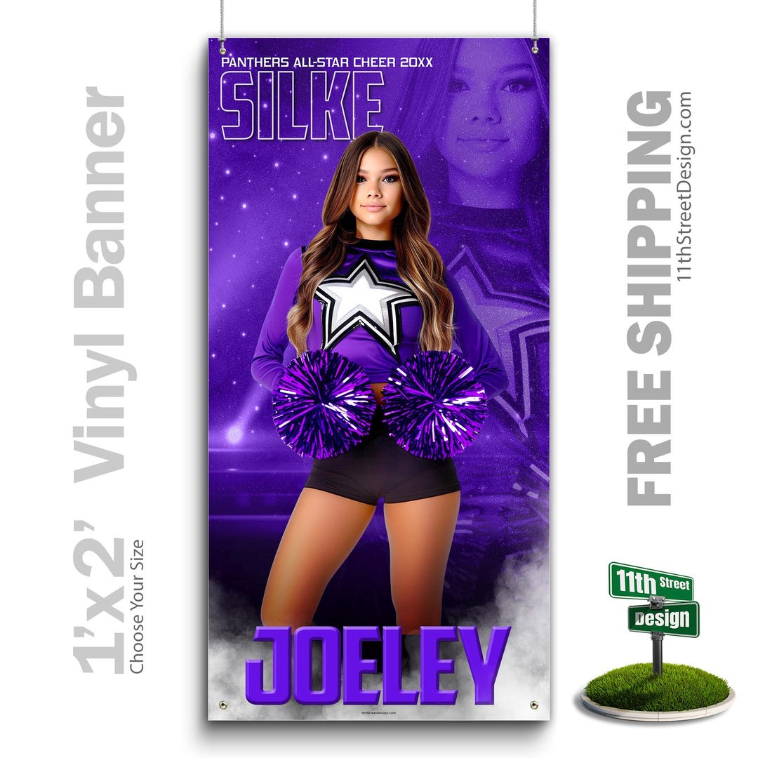 Custom-printed Vinyl Cheer Banner, Weatherproof High School Senior ...
