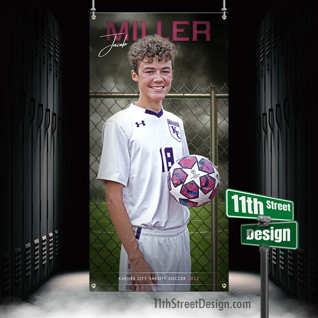 Custom-printed Vinyl Soccer Banner, Weatherproof High School Senior ...