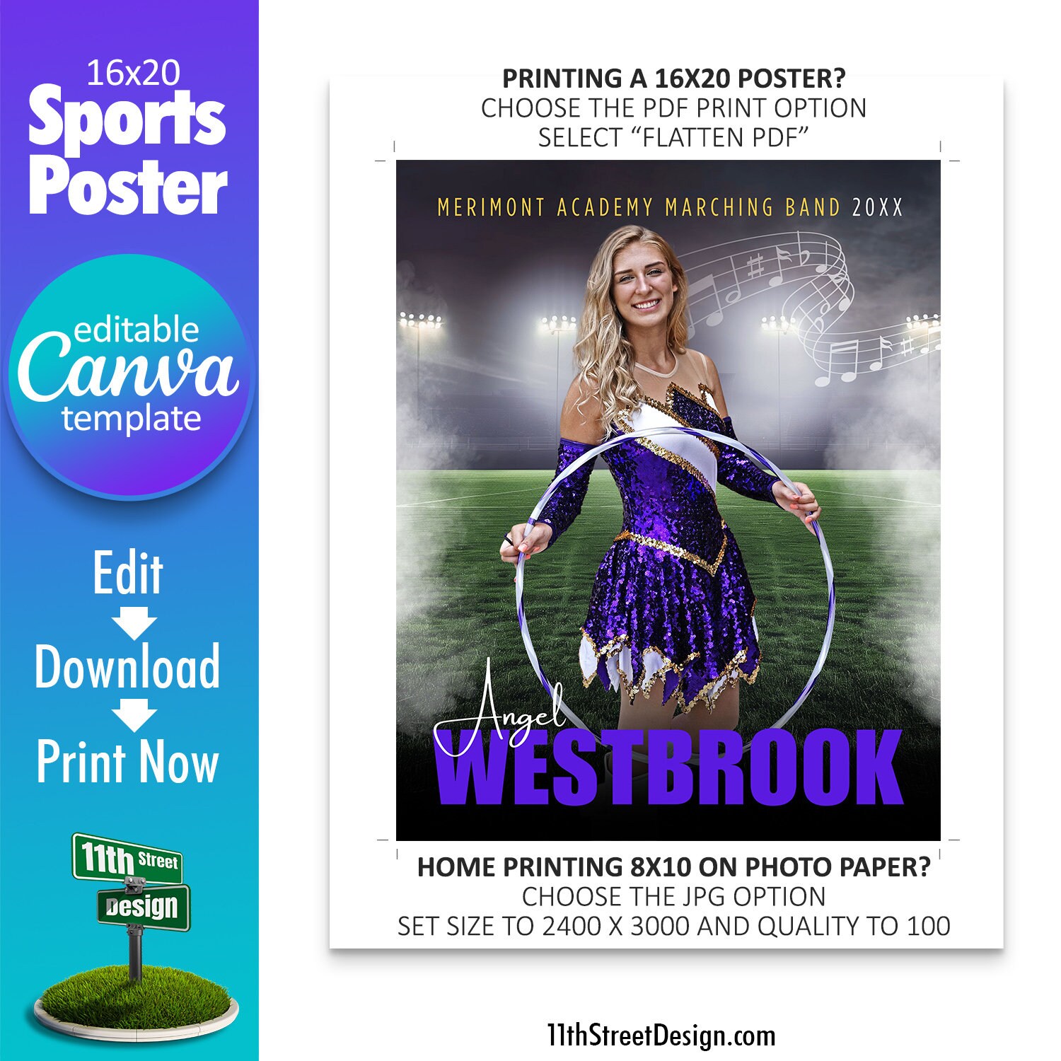 Marching Band Poster Canva Template, Design Your Own Custom Senior ...